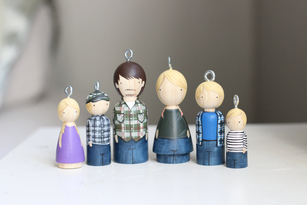 Custom Peg Doll Ornaments Peg People Personalized – Goose Grease